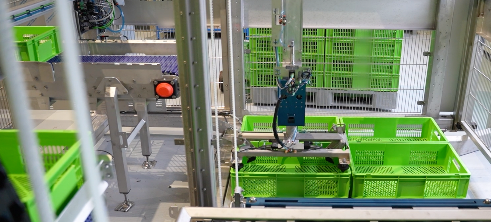Palletizer with HSB gantry robot axes, HSB XYZ Cartesian system and ...