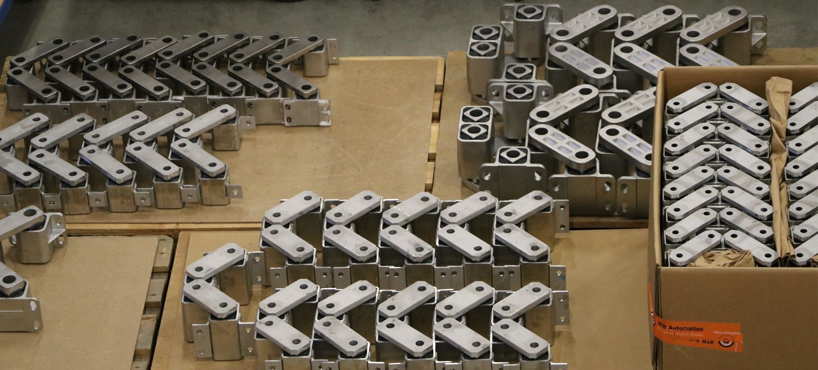 Large stock ROSTA stainless steel tensioner mountings - ATB Automation